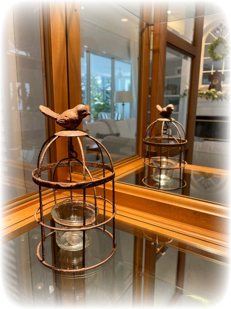 Canary Birdcage Tea Light Holder / Rustic Finish - $21 | Linen Pear Home